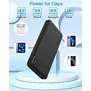 AsperX 2 Packs 22.5W Power Bank Fast Charging, 10000mAh USB C Portable Charger Power Bank (Black+Red)