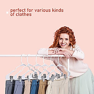 HOUSE DAY 20 Pack Plastic Finger Clips for Hangers, Grey Pants Hanger Clips, Strong Pinch Grip Clips for Use with Slim-line Clothes Hangers, Clips for Velvet Hangers