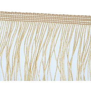 Heartwish268 Fringe Trim Lace Polyerter Fibre Tassel 6inch Wide 10 Yards Long for Clothes Accessories Latin Wedding Dress DIY Lamp Shade Decoration Black Gold