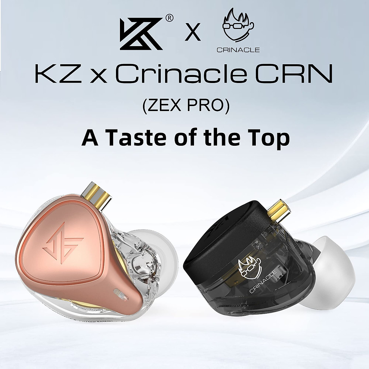 KZ x Crinacle CRN ZEXPro New Electrostatic & Dynamic & Balanced Armature Hybrid Earphone Passive Noise Reduction in-Ear Sports Music Headphones（Black,no mic）