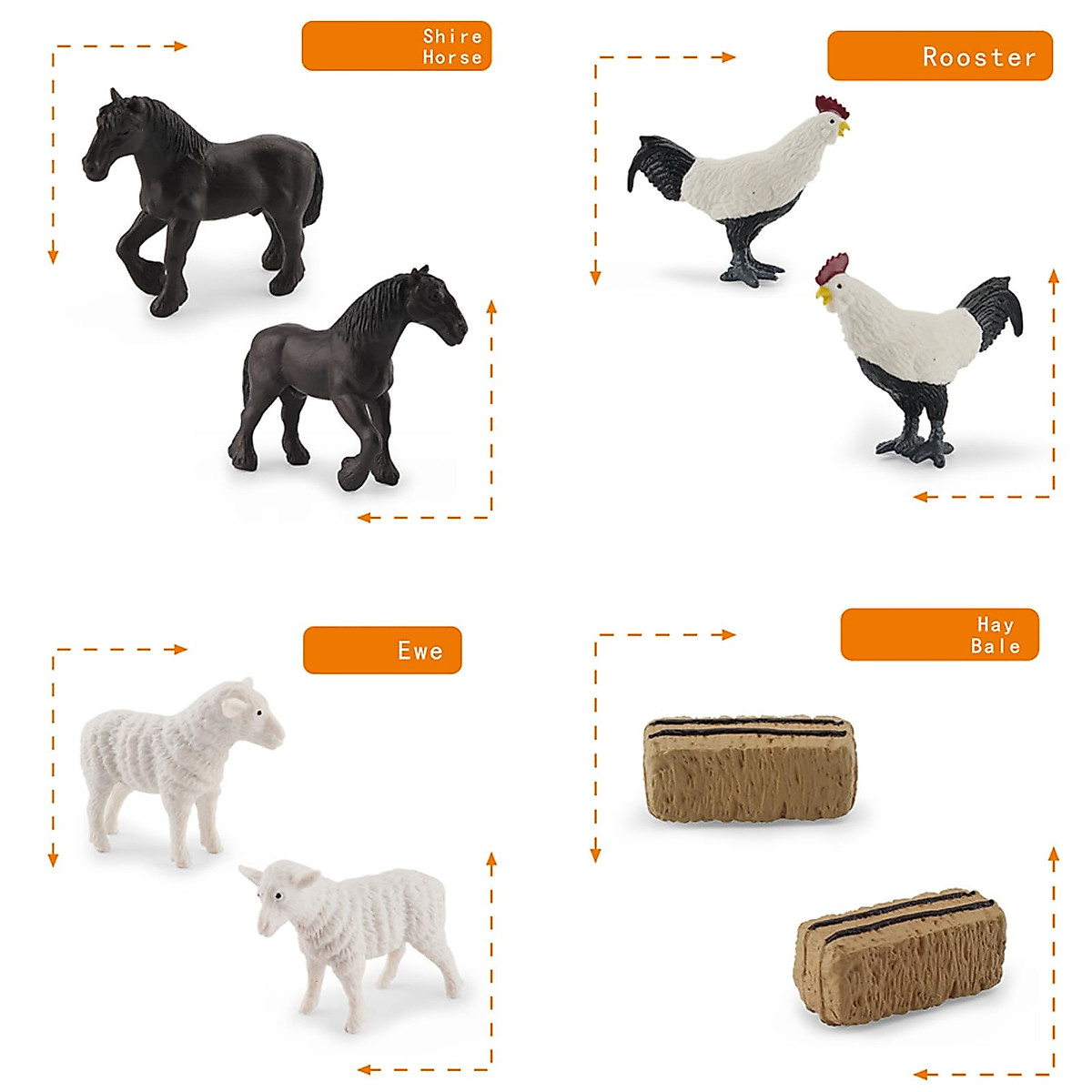 MEMOVAN Realistic Mini Barn Farm Toys Tractor Playset - Plastic Farm Animals Figurines Farm Cake Toppers Farm Figures Farmer Vehicle Toy Truck with Trailer for 3-12 Years Old Kids Boys Girls Toddler