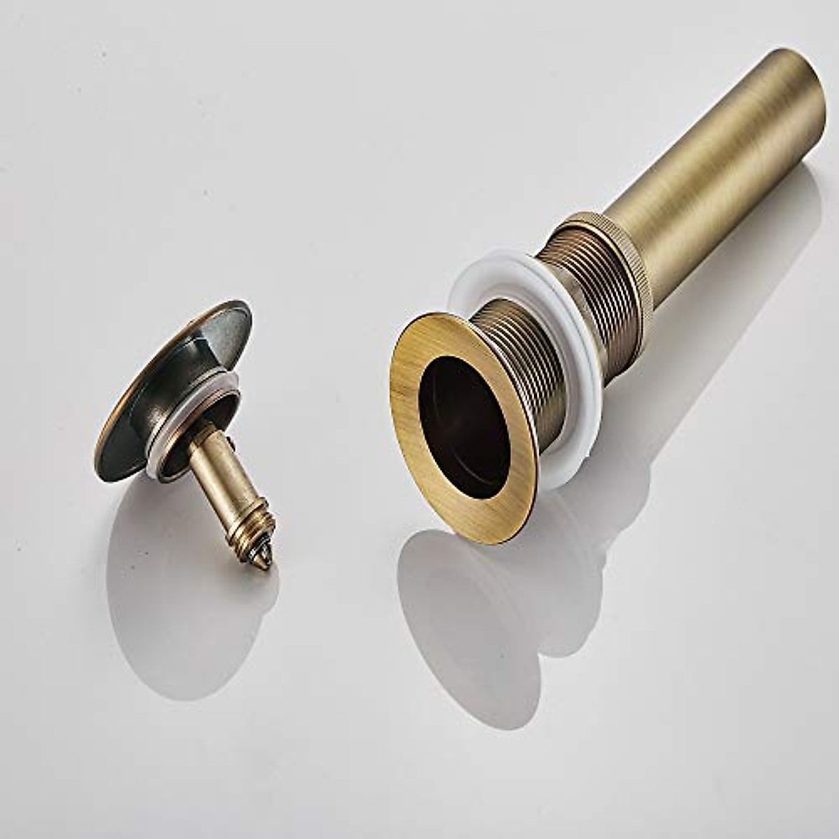 Engraved Antique Brass Pop Up Bathroom Sink Drain Strainer Stopper no Overflow Hole Kitchen Basin Sink Bottle Trap Drainer