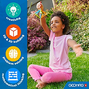 Geomag Classic Panels 114-pc Magnetic Construction Set for Kids Ages 5 and Up | Swiss-Made STEM Educational Toy Made from 100% Recycled Plastic | Screen-Free Activity