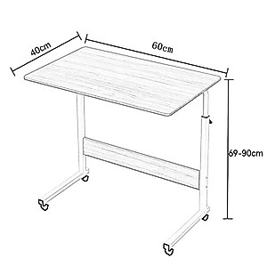 Learn Office Computer Table Mobile Desk Height Adjustable Laptop Table Movable Computer Desk for Small Space Computer Workstations for Home Office with Lockable Caster (Color : A)