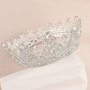 Silver Crown for Women Crystal Queen Crowns and Tiaras for Girls Pageant Birthday Wedding Prom Party Valentines Costume