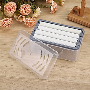 ReignSword 2 in 1 Foaming Soap Box with Roller Bubbler, Multifunctional Soap Tray Dispenser with Drain Hole Spring for Bathroom Kitchen