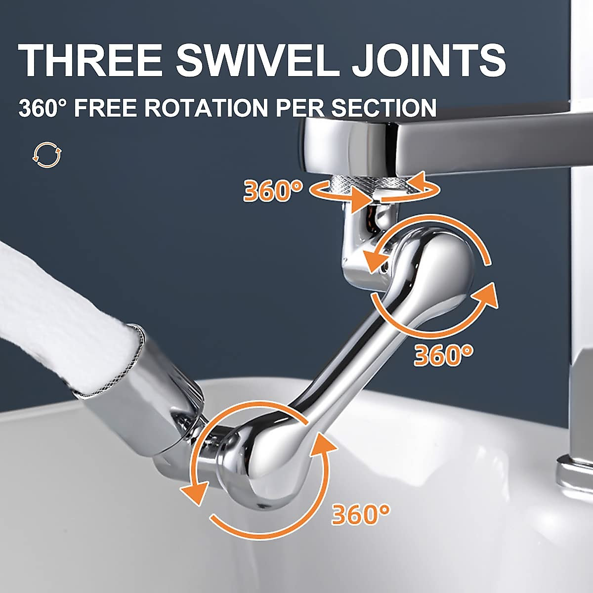 1080 Degree Swivel Faucet Extender, Universal Splash Filter Faucet Aerator, 1080 Swivel Faucet Aerator, Faucet Extender for Toddlers, Big Angle Rotating Faucet Extender for Bathroom Kitchen Sink