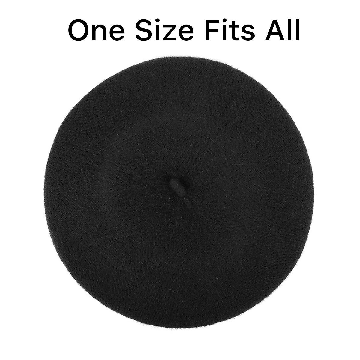 Parquet Solid Color French Beret Wool Material. Classic French, Casual and Chic Lightweight Beanie Cap Hat Black