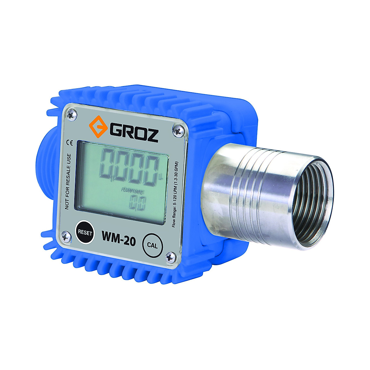 Groz 45670 Digital Turbine DEF Meter, 1" BSP Threads, 145 PSI