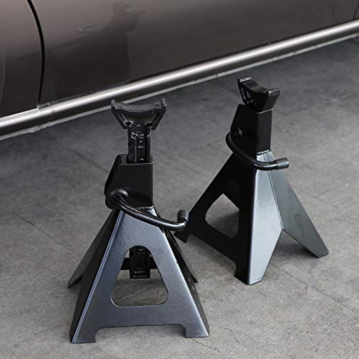 BIG RED AT46002ABR Torin Double Locking Steel Jack Stands, 2 Pack, 6 Ton (12,000 lb), Black