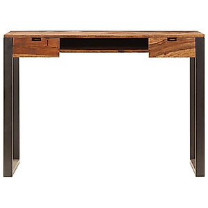MSLAONXC Desk,Secretary Desk,Console Desk,Antique-Style,Vanity Desk,Computer Desk,Study Table,for Home, Office,Learning,Gaming,Working,Bedroom,43.3"x21.7"x30.7" Solid Sheesham Wood and Steel