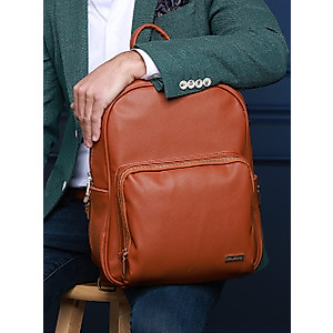 Love, Johnny Vegan Leather Diaper Bag and Backpack for Men and Women (Sierra Brown)