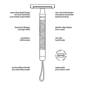 MÜHLE Companion Safety Razor – Women's Double-Edged Body Razor for Shaving, Gentle Use, Suitable for Body, Legs, & Underarms, Longer Handle, Long Lasting Blade