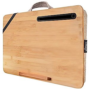 Oversized Lap Desk,wishacc Portable Bamboo Lap Desk Tray for Home Office (Fits up to 17.3” Laptop)
