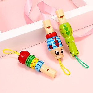 Kisangel 3pcs/Set Animal Wooden Whistles for Baby Kids Music Instrument Developmental Educational Toys for Kids Party Noisemakers Whistles Kids Birthday Goody Bag Fillers(Random Style)