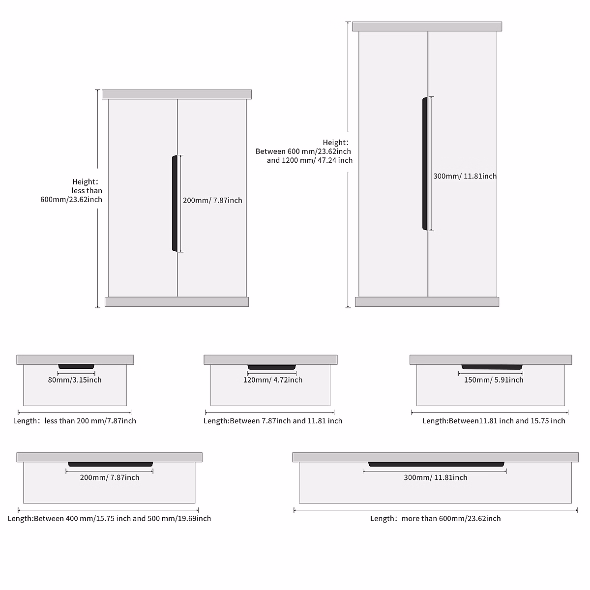 Satanga Edge Finger Pulls for cabinets Kitchen Invisible Hardware Concealed Drawer Pull Aluminum Hidden Door Long Handles Pack of 5 Modern Brushed Brass 11.81" Overall Length Easy Installation