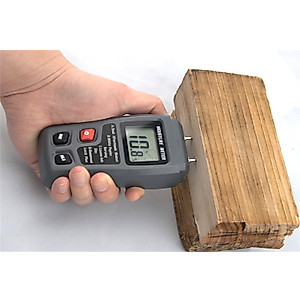 Bside EMT01 Digital Wood Moisture Meter Handheld 2 Pins Timber Lumber Damp Humidity Detector Tester with Large LCD Display
