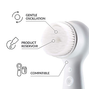 Facial Cleansing Brush Heads with Luxe Cashmere Face Brush Head | Super Soft, Suitable for Sensitive, Delicate and Dry Skin, 4pack