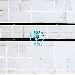 DrainWig Shower Drain Hair Catcher, Disposable Drain Protector, Ocean, White & Teal, 2 Pack