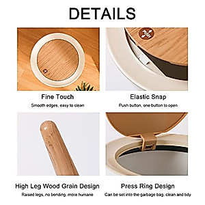 Small Trash Can with Lid Agate Marble Fluid Abstract Gold Stripe Texture Green Marble Agate 7 Liter Round Garbage Can Elasticity Press Cover Lid Wastebasket for Kitchen Bathroom Office 1.8 Gallon