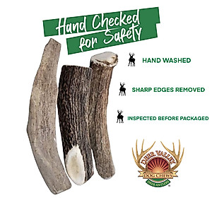 Deer Valley Dog Chews (XL Single, 6-8 Inches) Premium Deer Antler Dog Chew - Long Lasting Dog Bone for Large Breeds and Aggressive Chewers