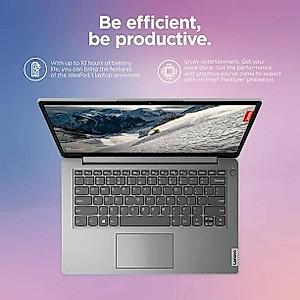 lenovo Newest IdeaPad Laptop, 14.0" HD Display,Intel Pentium N5030, 4GB DDR4 RAM, 256GB SSD, 1-Year Office 365, Webcam, HDMI, WiFi 6, Bluetooth, Windows 11 S, Cloud Grey, JVQ MP