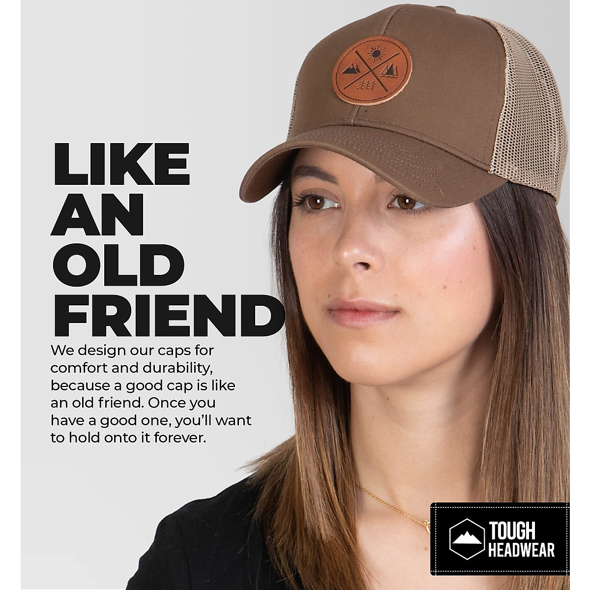 Tough Headwear Hats for Men - Trucker Hat Men - Mesh Hats for Men - Snap Back Hats for Men - Trucker Caps Embroidered & Badge