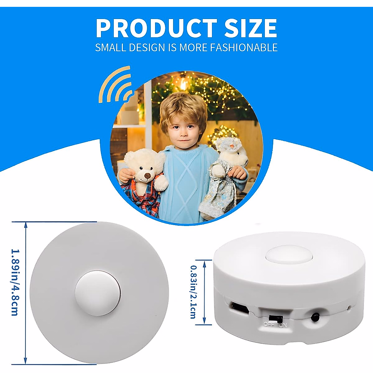 JRGKJCP 16 Minutes Voice Recorder, Record Custom Message for Plush Toy, Stuffed Bear Toy, Baby Doll Toy, and Pillow (2Pack + White)