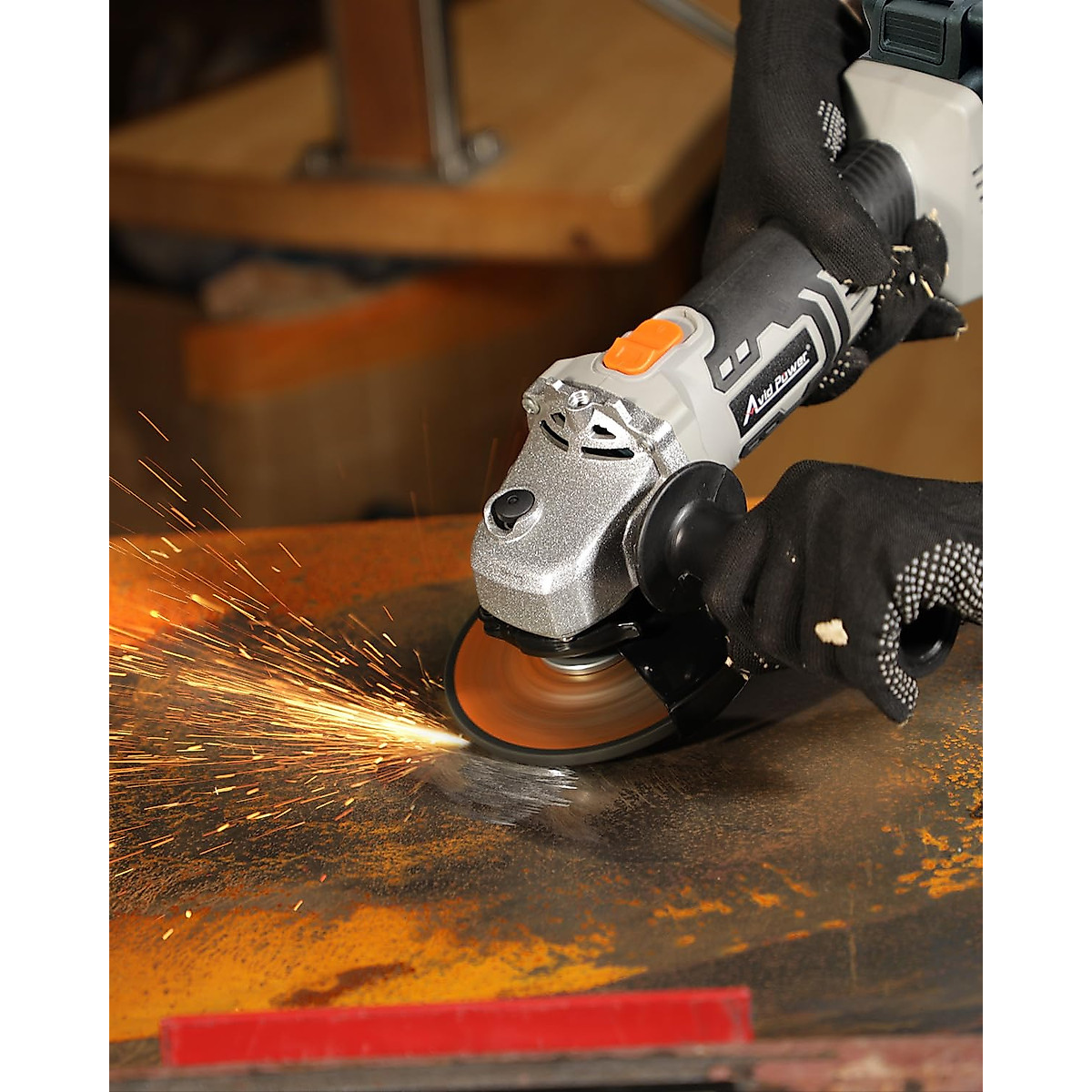 AVID POWER Cordless Angle Grinder with 4-pole Motor, 20V Cordless Grinders Tools w/3.0A Battery & Fast Charger, 4-1/2 Inch Grinding Wheels, Cutting Wheels, Flap Discs and Auxiliary Handle - Grey