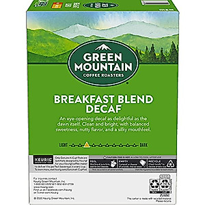 Green Mountain Coffee Decaf Breakfast Blend (Light Roast Coffee), K-Cup Portion Pack for Keurig K-Cup Brewers (Pack of 24)