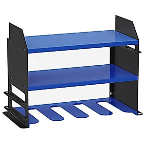 Hemacudy Drill Holder Power Tool Organizer,Drill Storage Rack Wall Mount Drill Holder Garage Tool Organizers and Storage for Garage,Workshop,Holds 4 Drills,Easy Assembly (Blue)