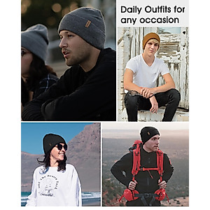 FURTALK Beanie for Men Women Cuffed Thick Knitted Unisex Winter Hat Beanies Skull Cap