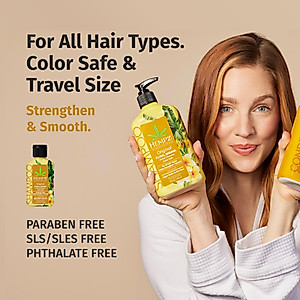 Hempz Biotin Hair Shampoo - Original Floral & Banana - For All Hair Types Growth & Strengthening Damaged Hair - Travel Size 2.25 Fl OZ