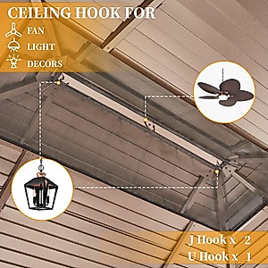 YOLENY 10' x 13' Hardtop Gazebo with Galvanized Steel Double Roof, Pergolas Aluminum Frame, Netting and Curtains Included, Metal Outdoor Gazebos for Garden, Patios, Lawns, Parties