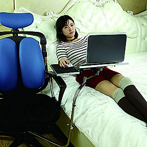 Laptop Mouse Stand Mount Workstation Video Game Chair or Round Bar Mounted Keyboard Tray PC Platform Armrest Wrist Rest Pad 360° Adjustable Fall Prevention Home Office Computer Furniture supplies gift