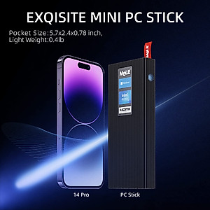 MeLE PCG02 Pro Mini PC Stick Windows 11 Pro Celeron N5105(up to 2.9GHz) 8GB 128GB Micro Computer Fanless Small Desktop with Gigabit Ethernet 2.4G/5G, BT5.1, Dual 4K HDMI, VESA for Office/Study/Home