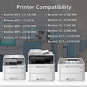 3-Pack (1Drum+2BK) DR223CL Drum Unit TN227 Compatible Toner Cartridge Replacement for Brother MFC-L3770CDW L3710CW L3750CDW HL-3210CW 3270CDW 3290CDW DCP-L3510CDW L3550CDW Printer,Sold by TopInk