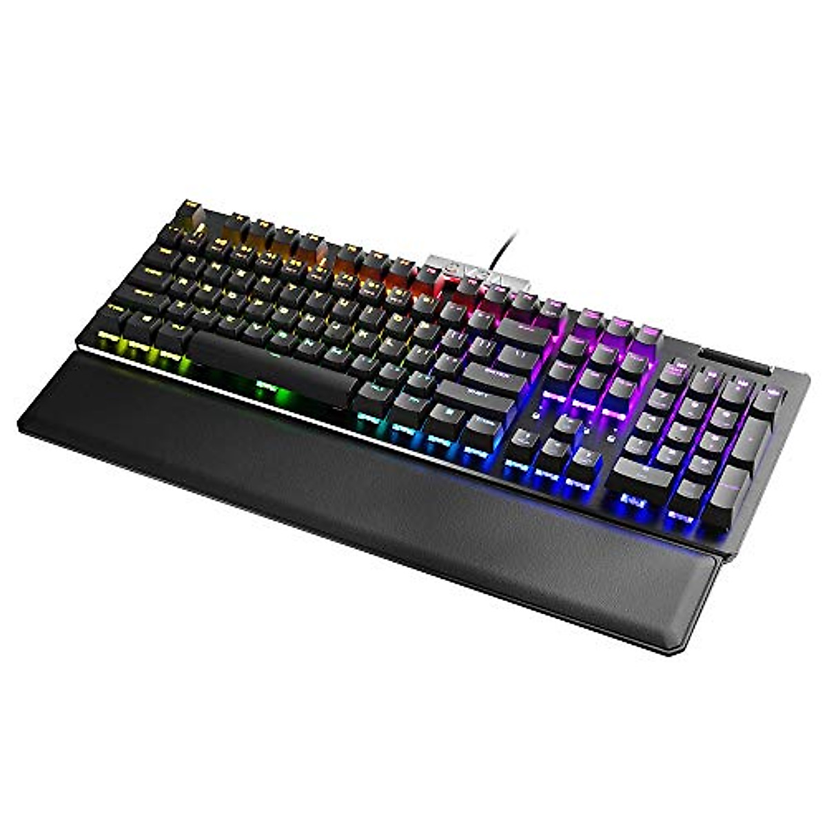 EVGA Z15 RGB USB Gaming Keyboard, RGB Backlit LED, Hotswappable Mechanical Kaihl Speed Bronze Switches (Clicky), 822-W1-15US-KR, Black