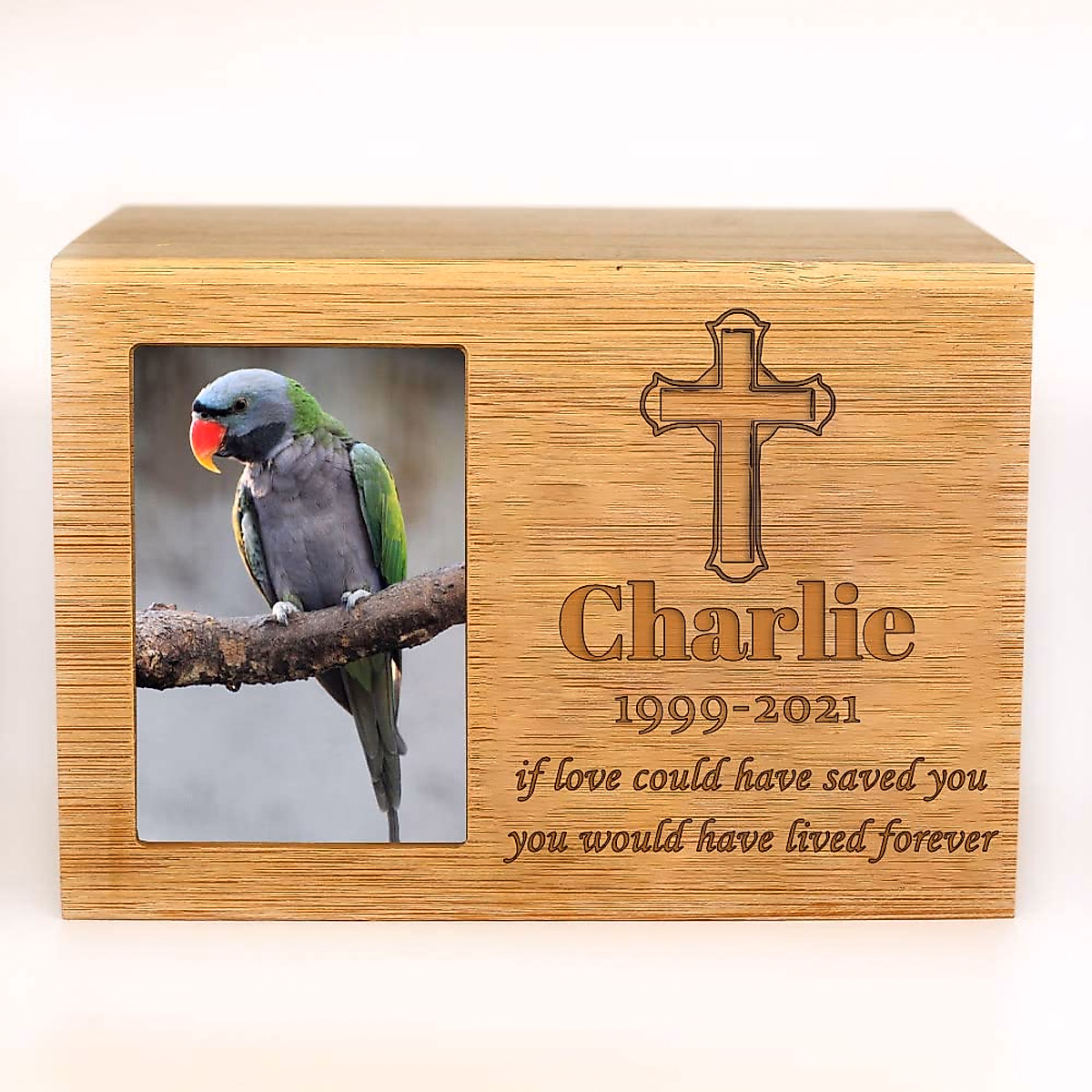 ODB Personalized Cremation Urns for Dogs Ashes, Wooden Pet Memorial Keepsake Urns, Photo Box Pet Cremation Urn