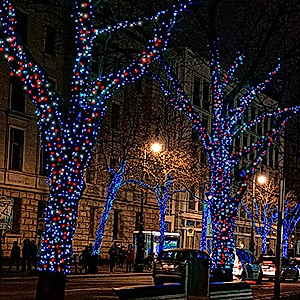 Dazzle Bright 200 LED Red White and Blue Mini String Lights, 66 FT Waterproof 4th of July String Lights, Independence Day Decorations for Indoor Outdoor Party Yard Garden