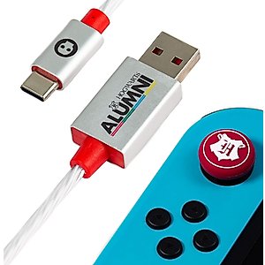 Numskull Official Harry Potter LED USB Type-C Cable and Thumb Stick Grips - 1.5M Fast Charging Lead, Nintendo Switch Controller Mod (Xbox Series X/)