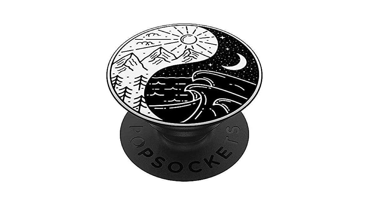 Ying Yang Black Night Sun Moon PopGrip - Stylish & Functional