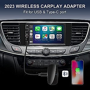 Wireless CarPlay Adapter for Factory Wired CarPlay, Wireless Dongle for Apple CarPlay Cars from 2017 and iPhone iOS 12+, Plug & Play, Online Update