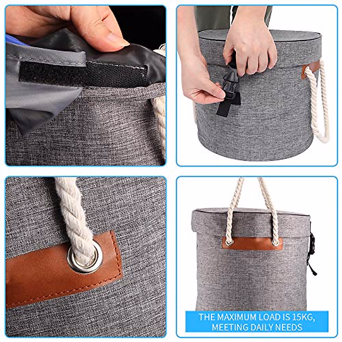 Fuoliystep Toy Storage Basket,Toy Organizer and Play Mat, Foldable Storage Basket Box with Drawstring Storage Bag Oxford Fabric Toy Storage Organizer with Detachable Playing Blanket and Basket Lid (B)