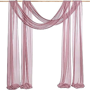 2 Panels Wedding Arch Drapes 2x18ft, Wrinkle Free Sheer Backdrop Curtain, Soft Sheer Voile Scarf Draping Panels Easy to Clean, for Wedding Archway Ceremony Valance Decoration
