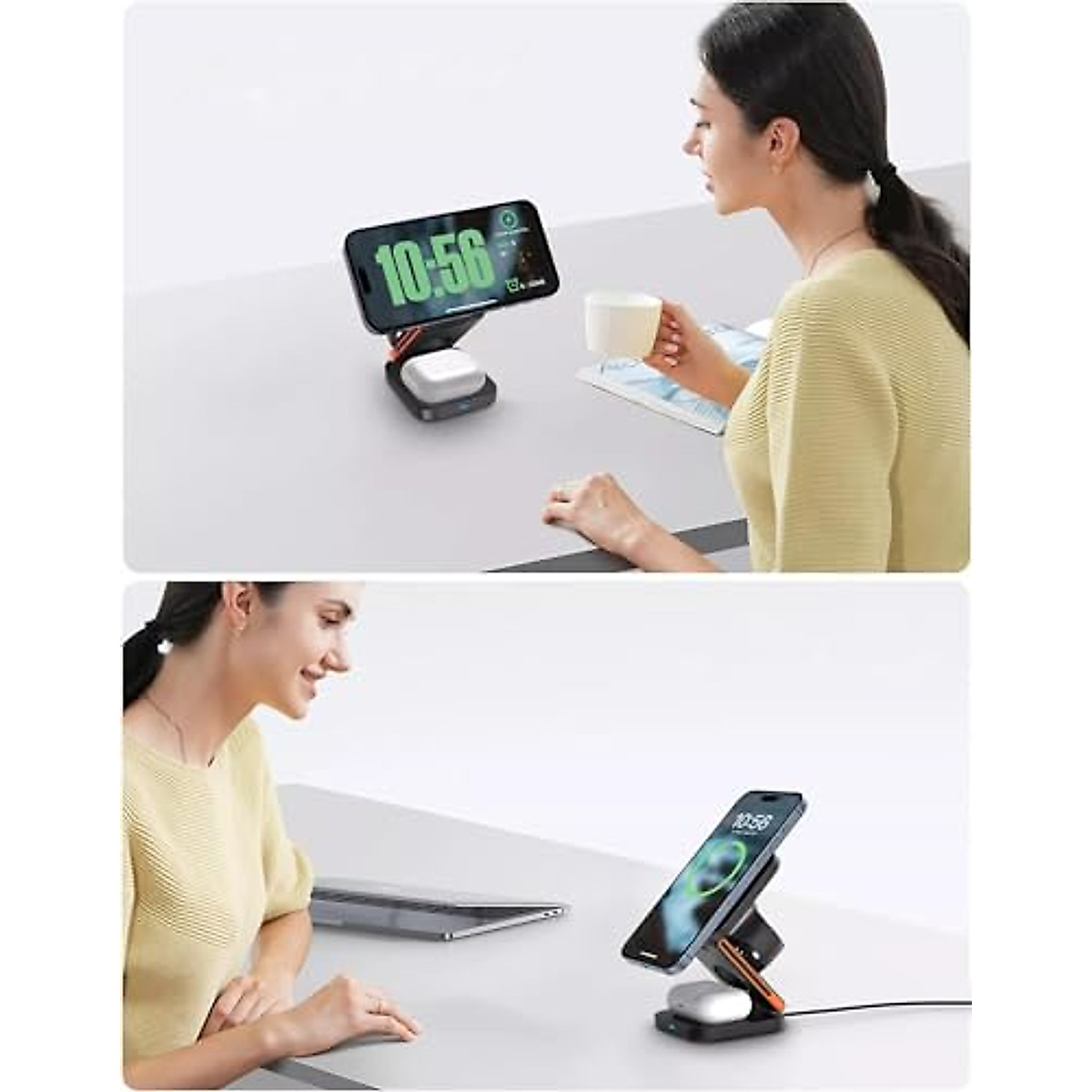 BUBEYYIE Fast Wireless Charger 10W Charging Stand Compatible with iPhone 14 13 12 11 Pro XR XS X 8 Plus Samsung Galaxy S22 S21 20 S10 Note 20 10 Google LG and Other Cell Phones (Black)