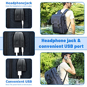 HFSX Anti Theft Laptop Backpack Men Women Business Travel Computer Backpack College Bookbag Stylish Water Resistant Vintage Backpack with USB Port Fits 15.6 Inch Laptop Blue