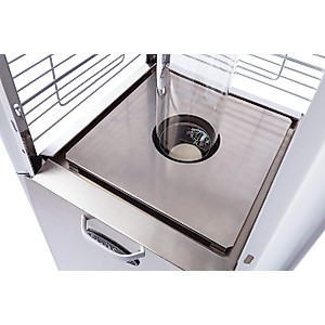 Fire Sense 60523 Pyramid Flame Patio Heater 40,000 BTU Outdoor Propane Heater Tower with Wheels - Stainless Steel