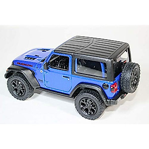 KiNSMART 2018 Jeep Wrangler Rudicon Hard Top Blue 5" 1:34 Scale Die Cast Metal Model Toy w/ Pullback Action