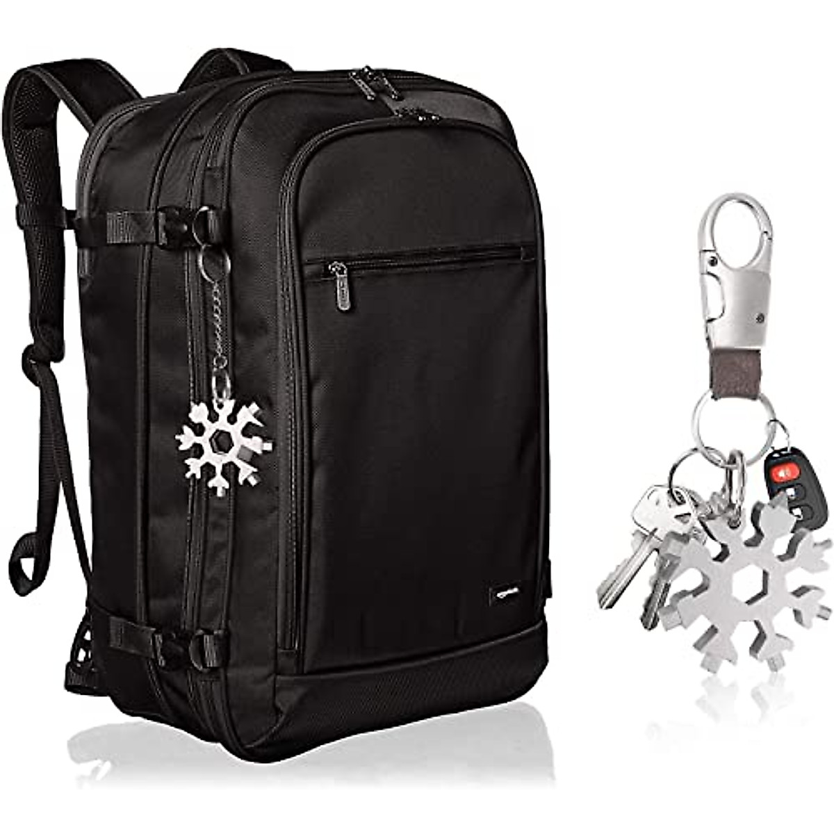 18-in-1 Snowflake Multi Tool, Gift for Boys Father/Dad Husband, Portable Stainless Multi-Tool Compact Snowflake Tool Multi Instrument Outdoor, DIY Handyman Hand Tools Christmas Gift (Sliver)